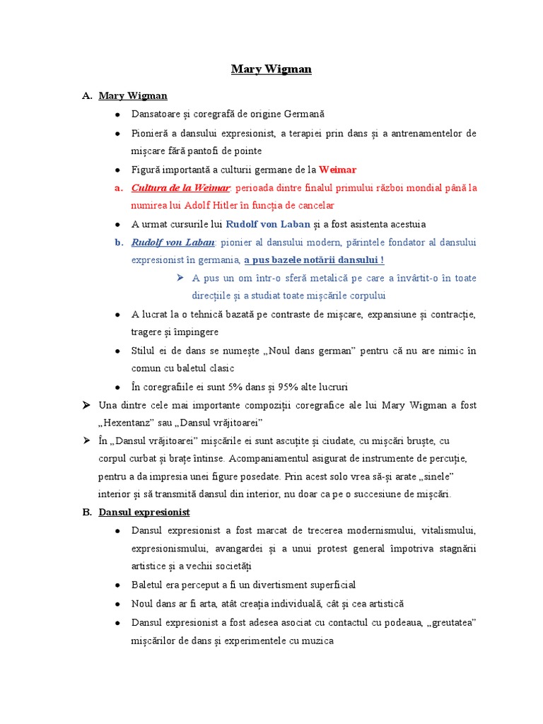 Mary Wigman - Structurat | PDF