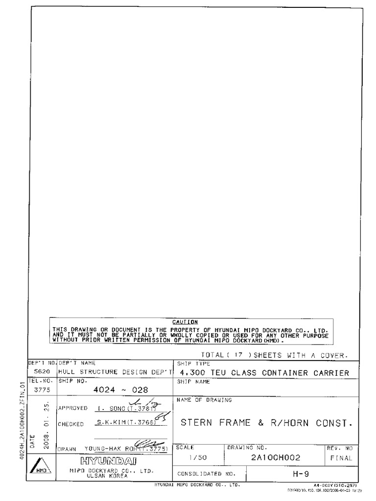 Stern Frame and Rhorn Construction | PDF
