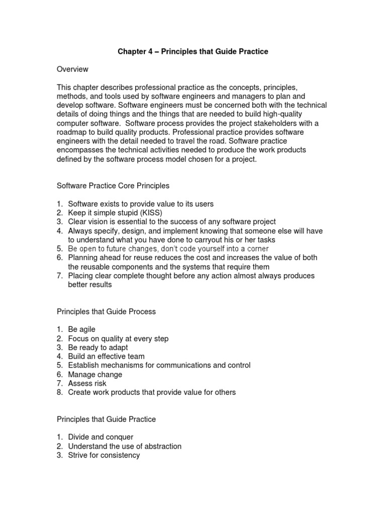 Chapter 4 - Principles That Guide Practice | PDF | Software | Software ...