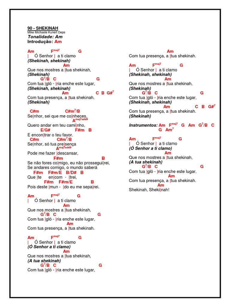 Shekinah - Cifra | PDF