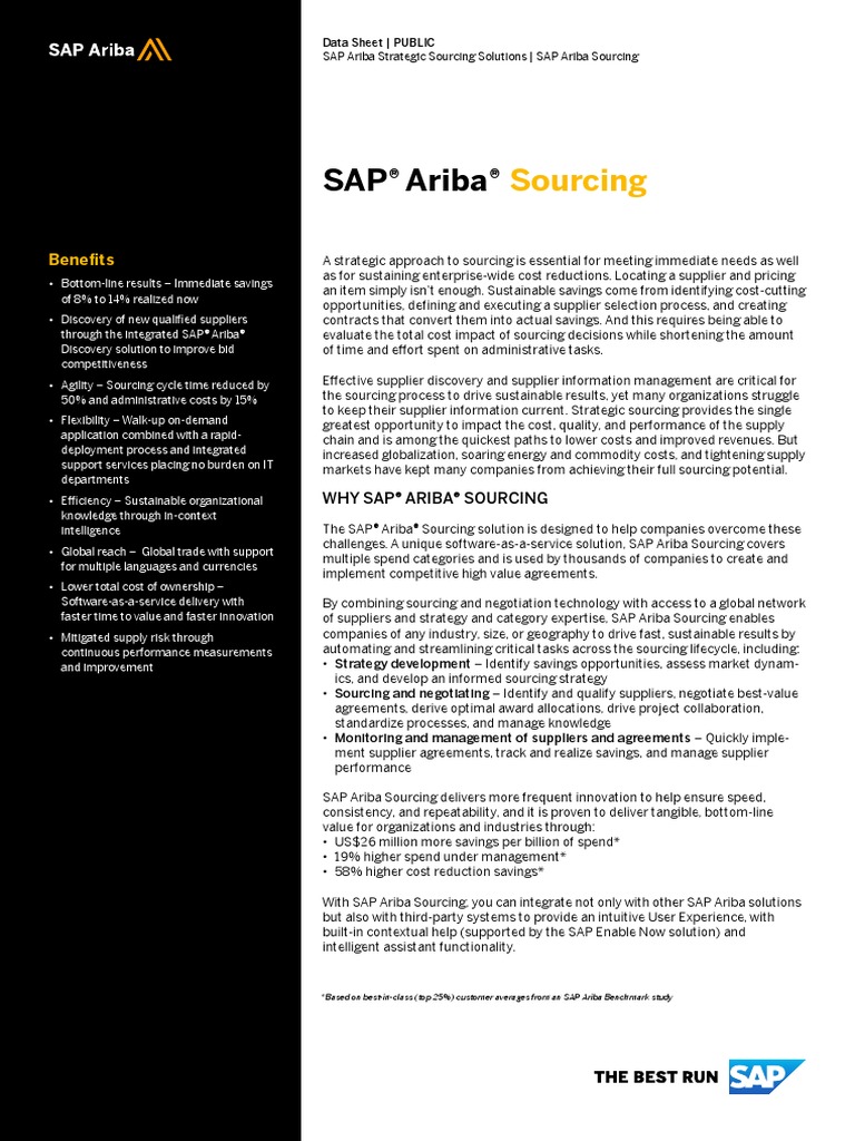 SAP Ariba Sourcing | PDF | Procurement | Supply Chain