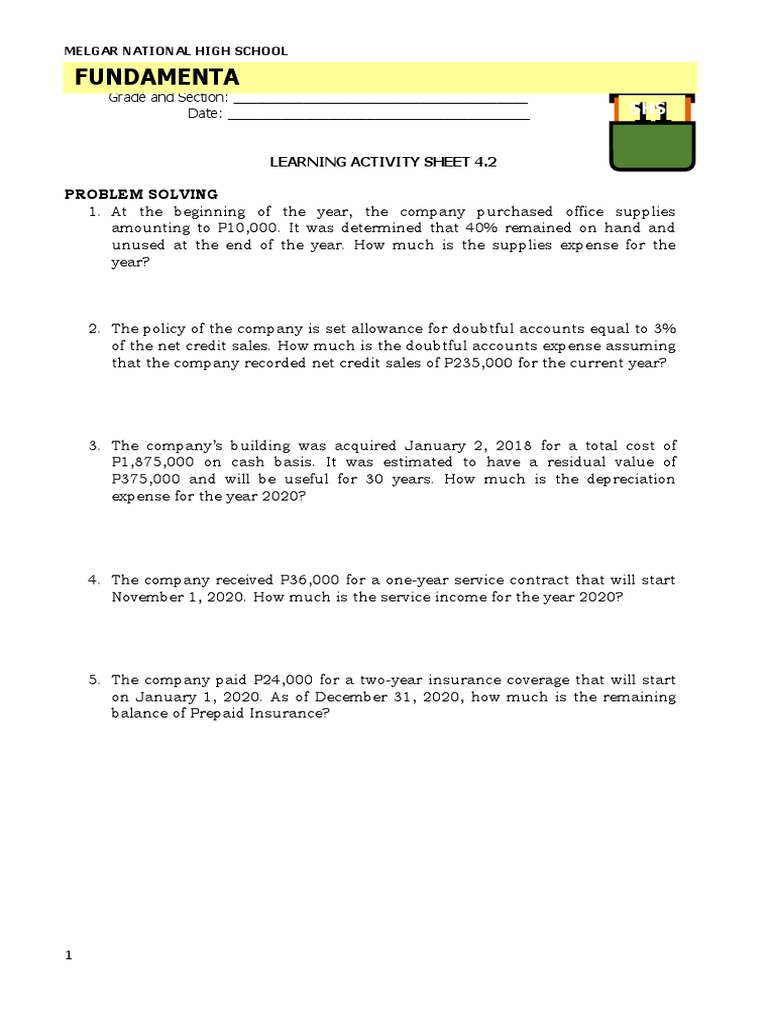 Learning Activity Sheet 4.2 | PDF