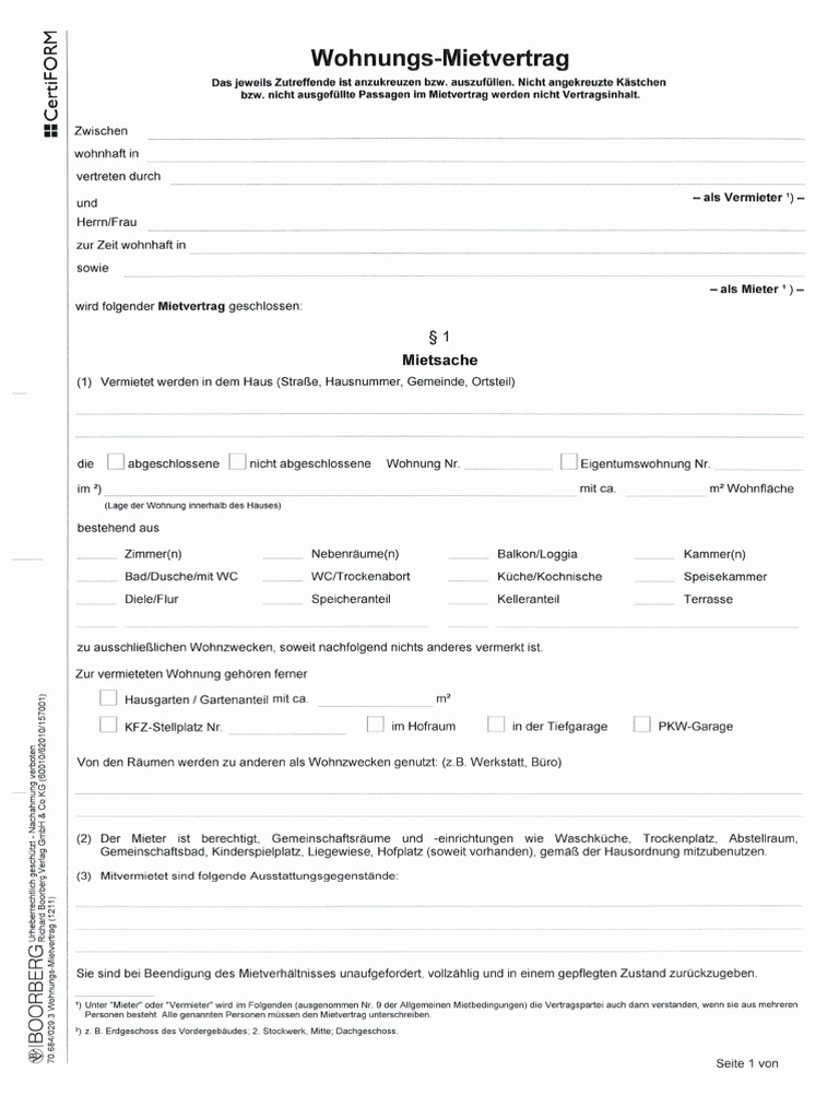 Wohnungs Mietvertrag16122015 | PDF