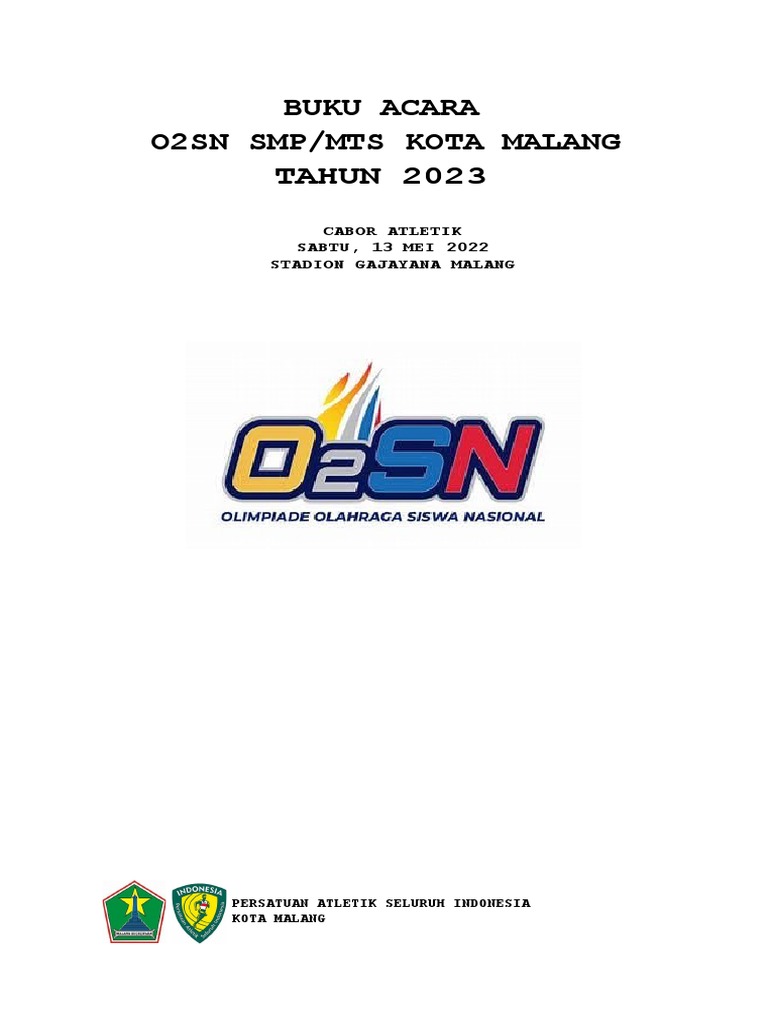Buku Acara O2sn SMP Mts 2023 | PDF