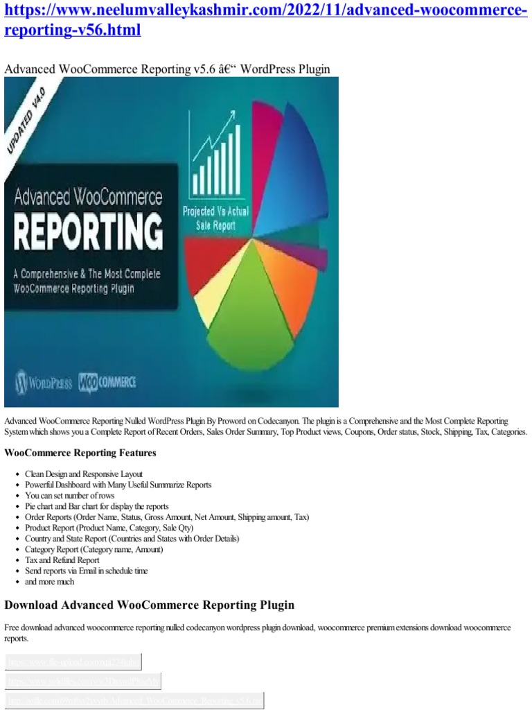 Advanced Woocommerce Reporting V5 6 Wordpress Plugin Pdf Finance And Money Management