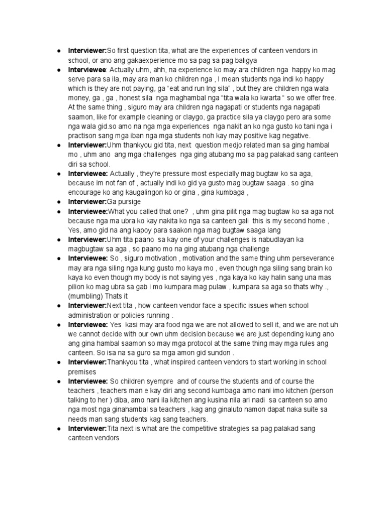 Thematized - Transcribed Interview | PDF