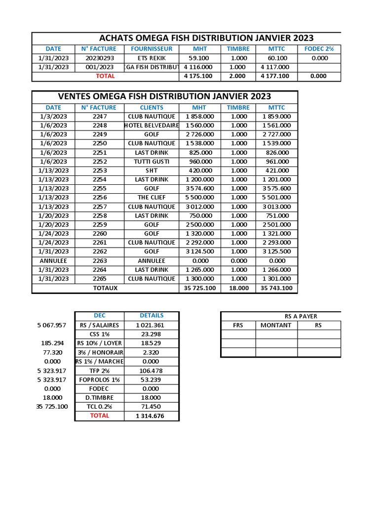 Declaration Tva 2023 | PDF | Facture | Documents commerciaux