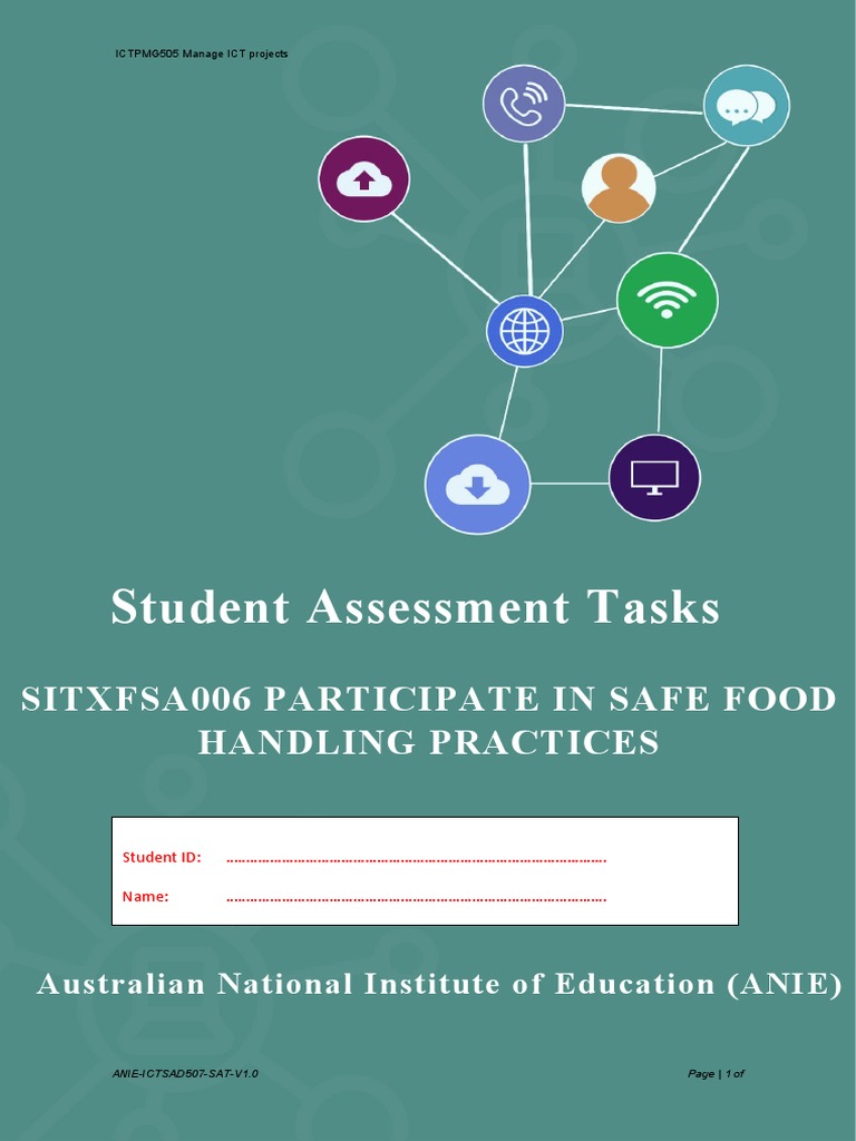 SITXFSA006 SAT Contextualised - Online | PDF | Food Safety | Risk