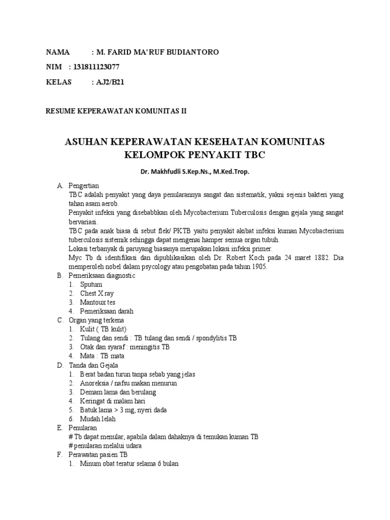 Resume Komunitas II Farid - 077 | PDF | Kesehatan Holistik