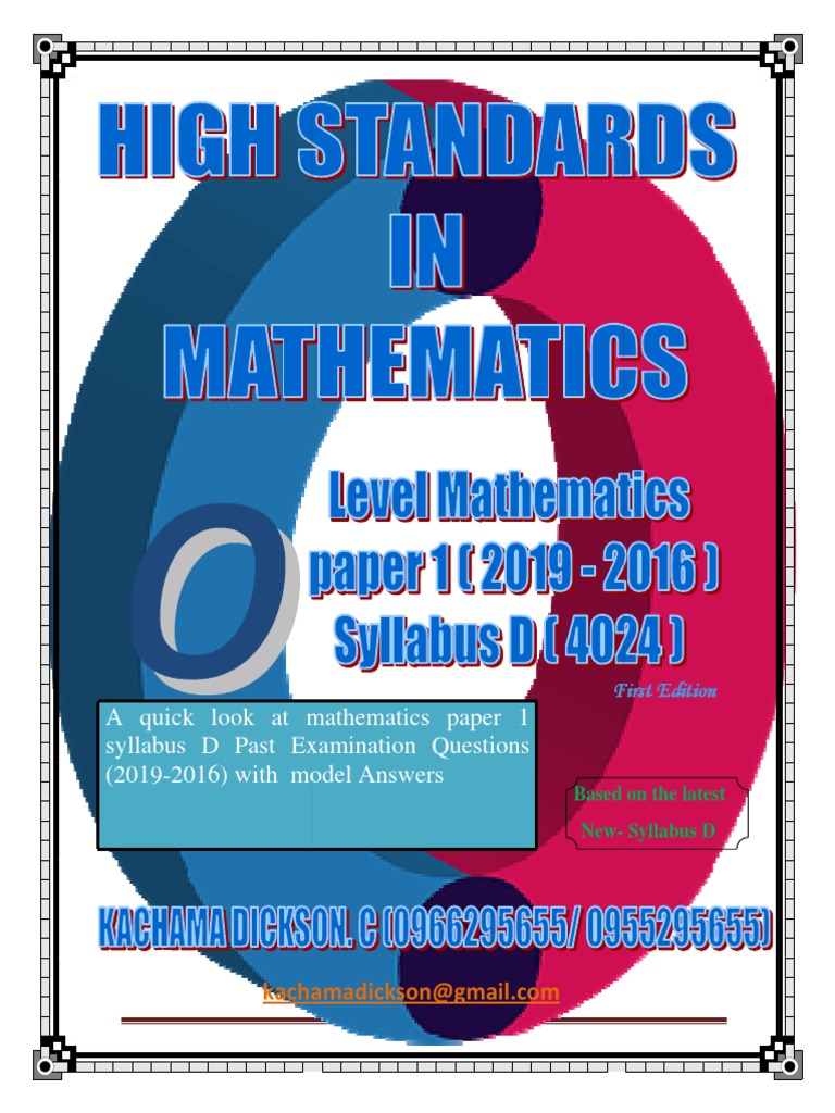 High Standards in Mathematics p1-2020-1 | PDF | Area | Dividend
