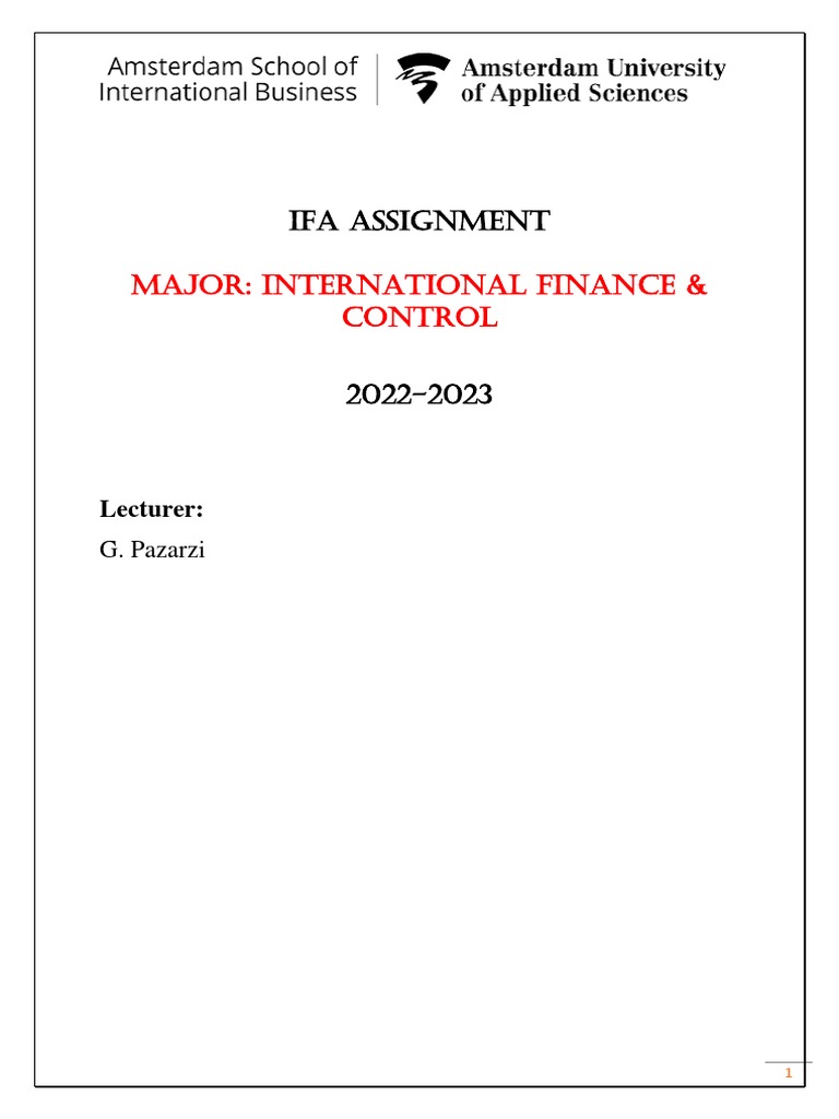 IFA Assignment Final | PDF | International Financial Reporting Standards | Corporations