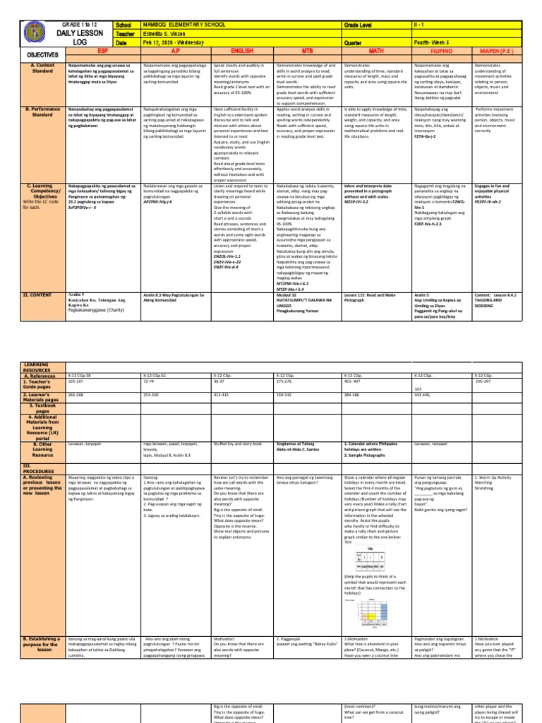 Grade 2 DLL. Q4 W5 Day 3 | PDF
