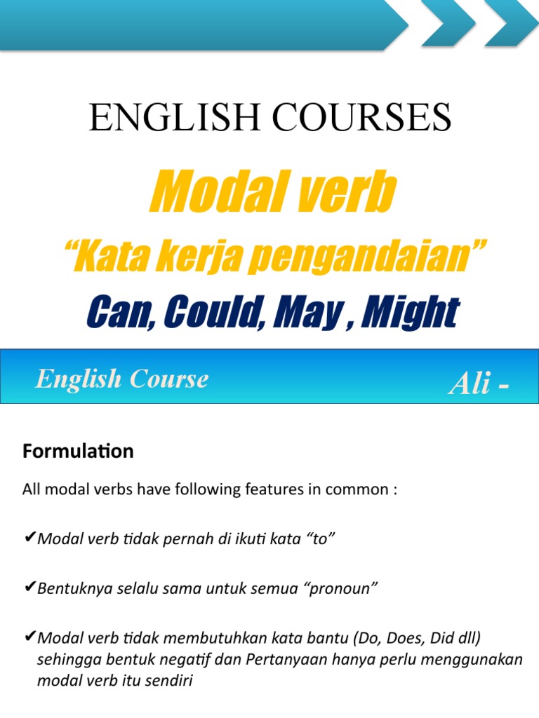 English Course s3 Modal Verb 1 | PDF | Semantic Units | Languages