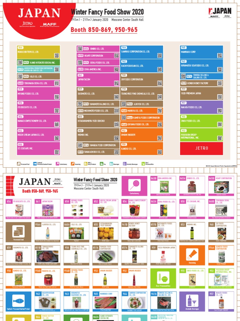 JETRO Exhibitor List for Winter Fancy Food | PDF | Foods | Food And Drink
