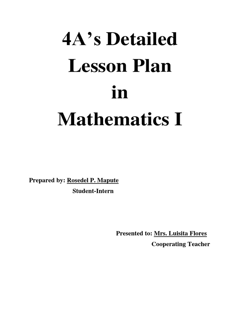 4A Detailed Math Lesson Plan: Days of Week | PDF