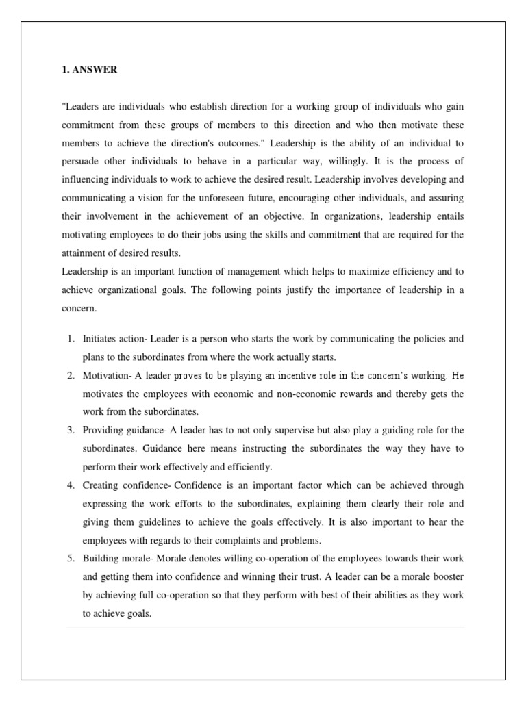 Organisational Behaviour Assignmant Answers | PDF | Motivational ...