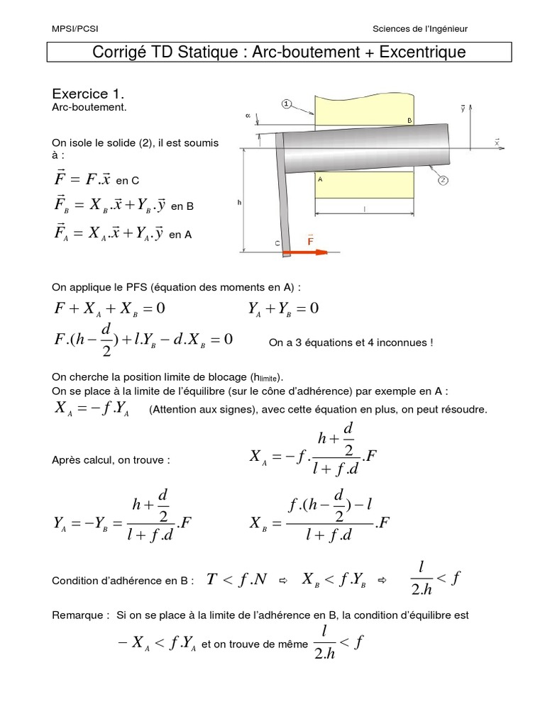 TD8 Arc Boutement +excentrique Corrige | PDF