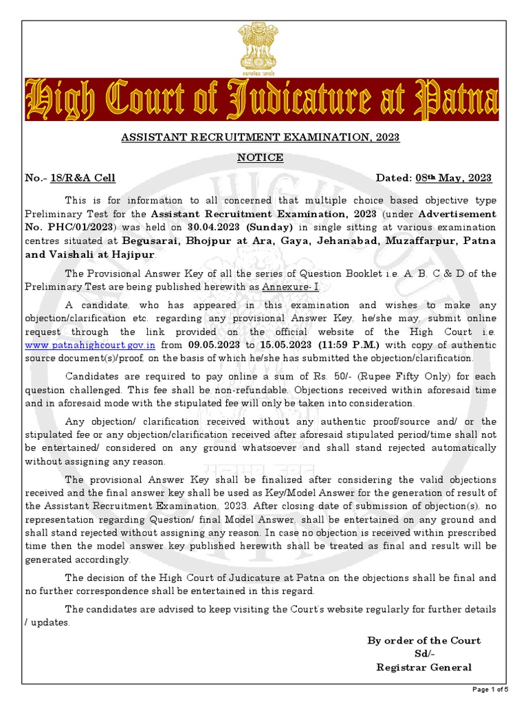Notice - Objections - Model Answer | PDF | Justice | Crime & Violence Notice - Objections - Model Answer | PDF | Justice | Crime & Violence
