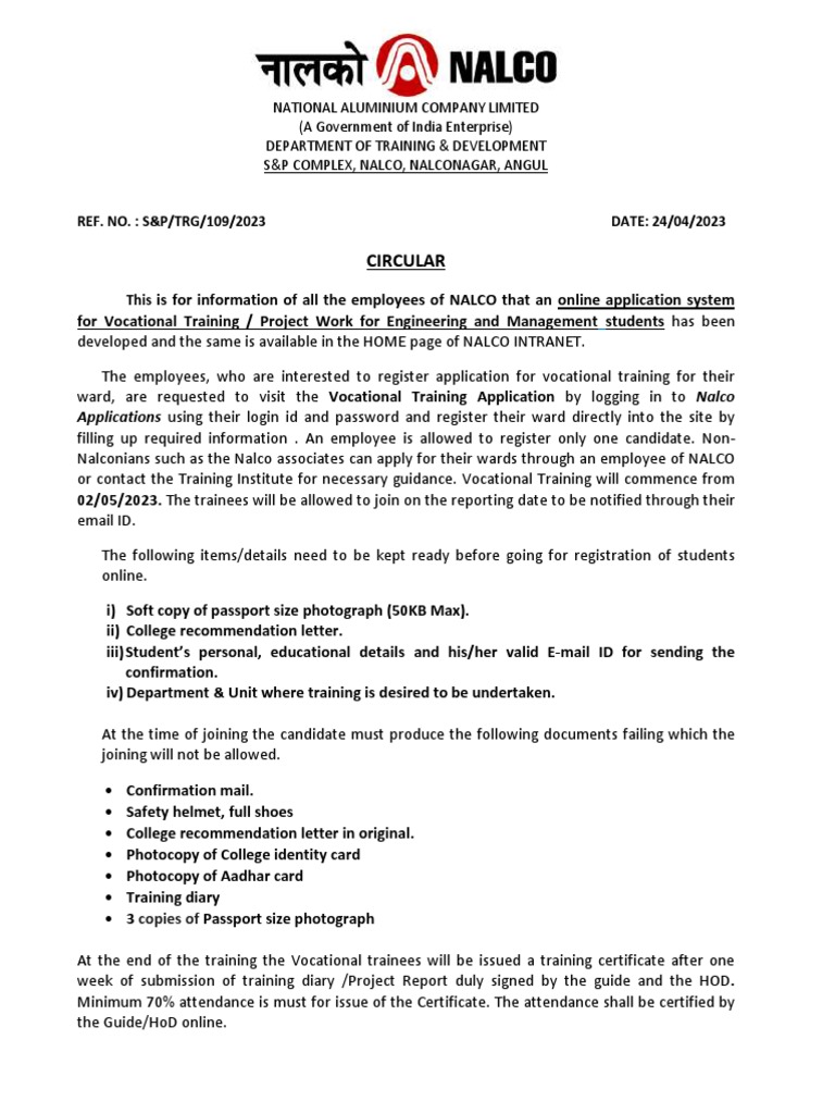 Circular: REF. NO.: S&P/TRG/109/2023 DATE: 24/04/2023 | PDF | Identity ...