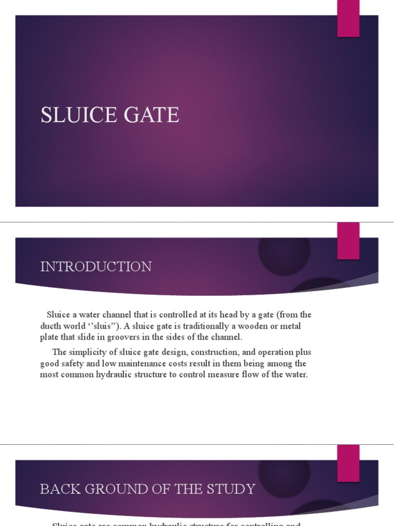 Sluice Gate Design and Functionality | PDF | Technology & Engineering