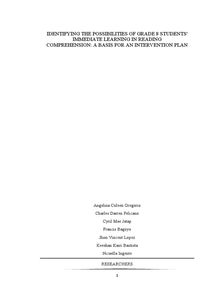 Research Group 3 Tapos | PDF | Reading Comprehension | Learning