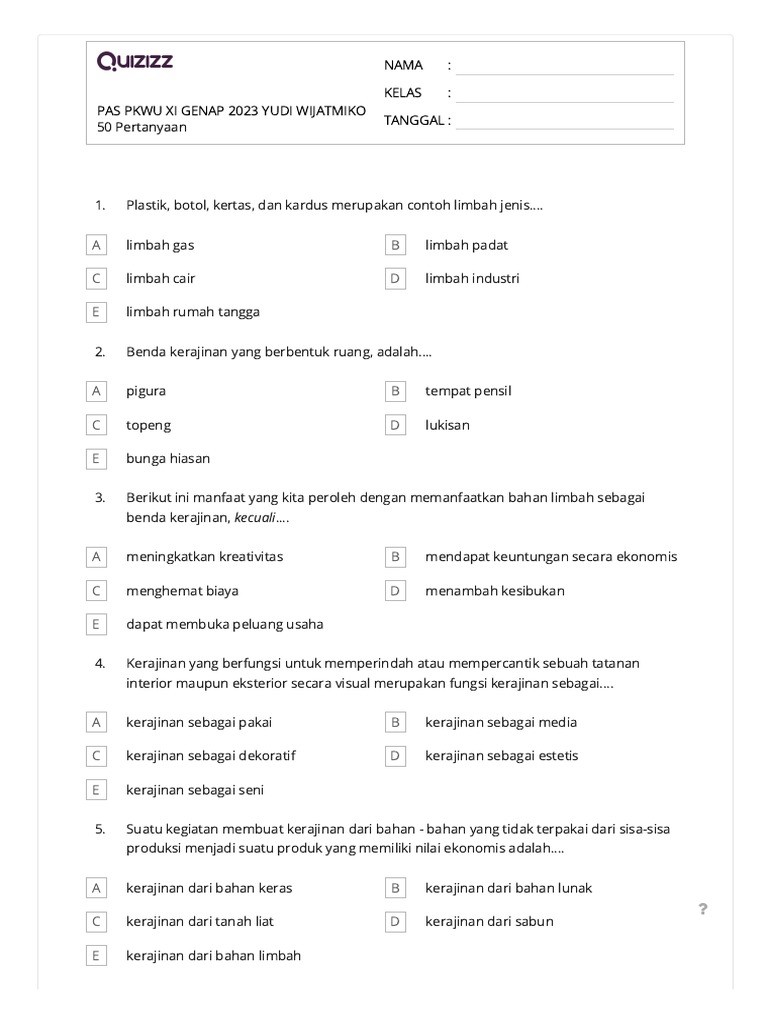 Pas Pkwu Xi Genap 2023 Yudi Wijatmiko | PDF
