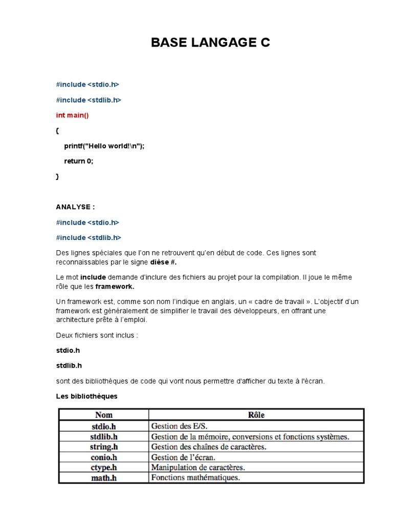 Introduction au langage C | PDF | Structure de contrôle | Programme informatique