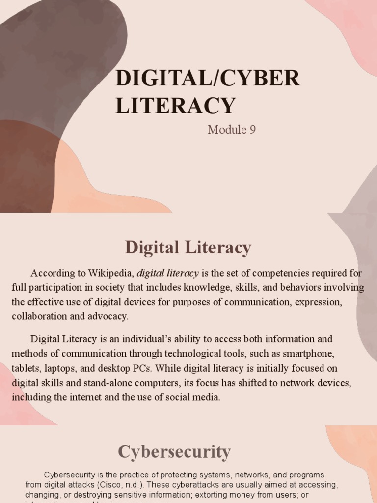 Understanding Digital Cyber Literacy | PDF | Computer Security | Security