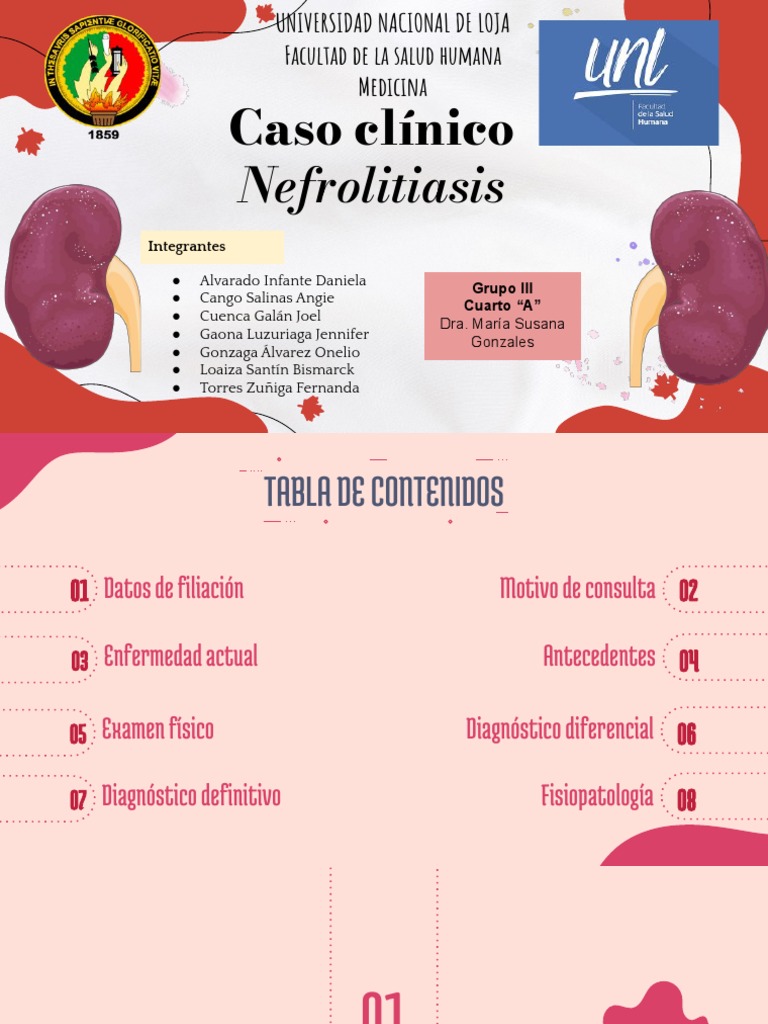 Caso Clinico Nefrolitiasis | PDF | Medicina | Enfermedades y trastornos