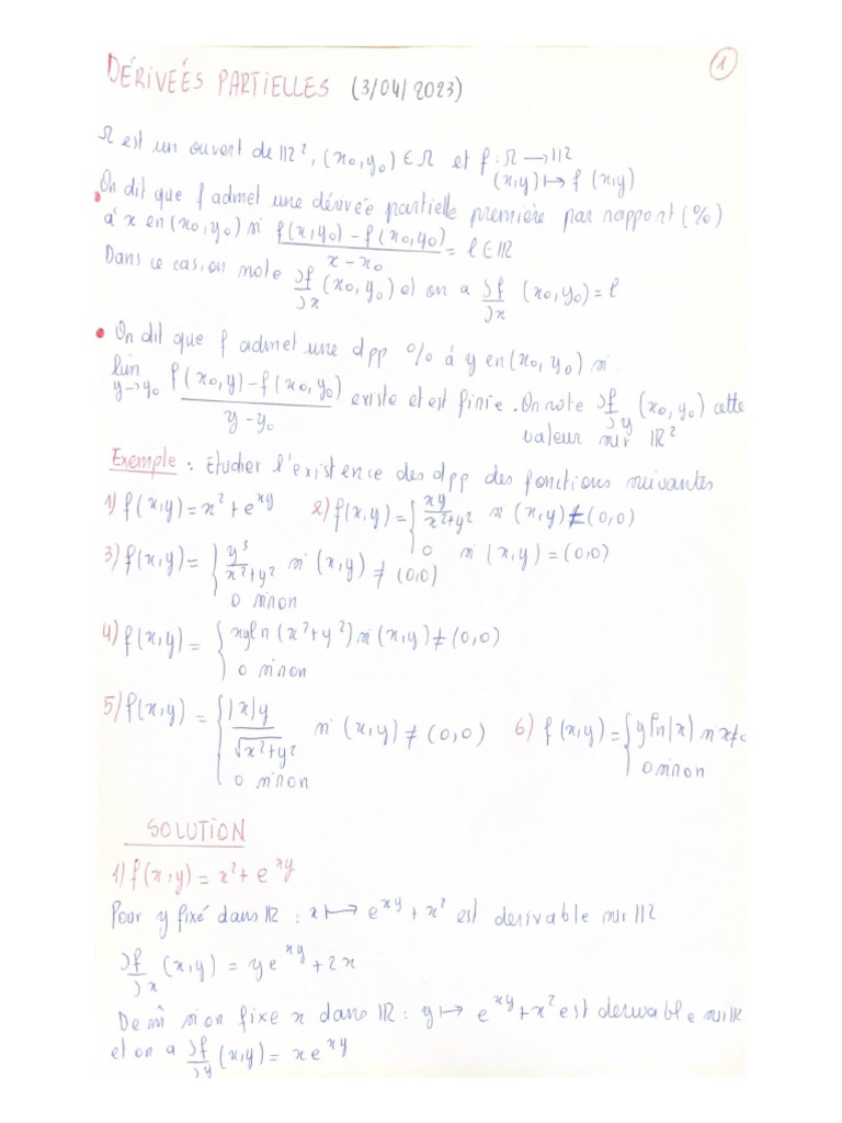 Derivees Partielles | PDF