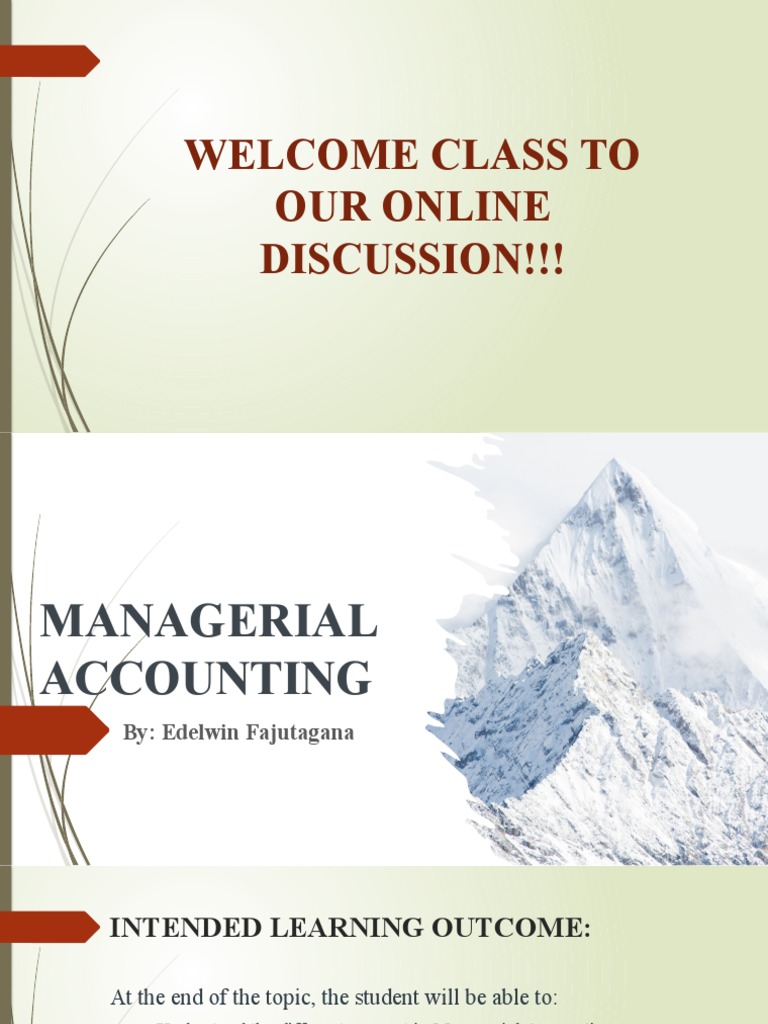 Module 1 Introduction To Managerial Accounting | PDF | Management ...