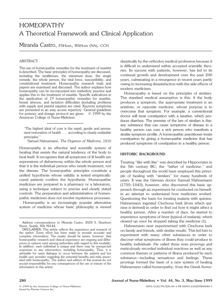 Homeopathic Remedies For Mastitis Miranda Castro Homeopathy | PDF