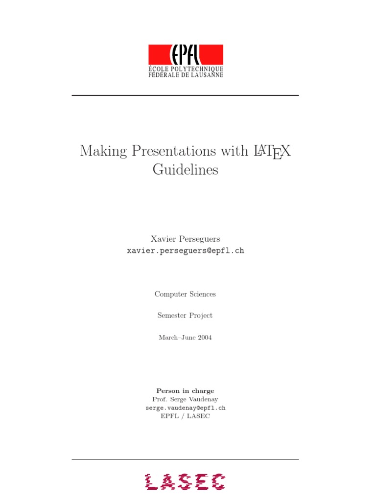 Making Presentations With LaTeX | PDF | Te X | Typefaces