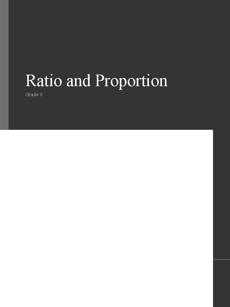 Ratio and Proportion | PDF