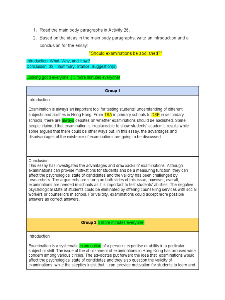 Writing An Introduction and A Conclusion For A For and Against Essay ...