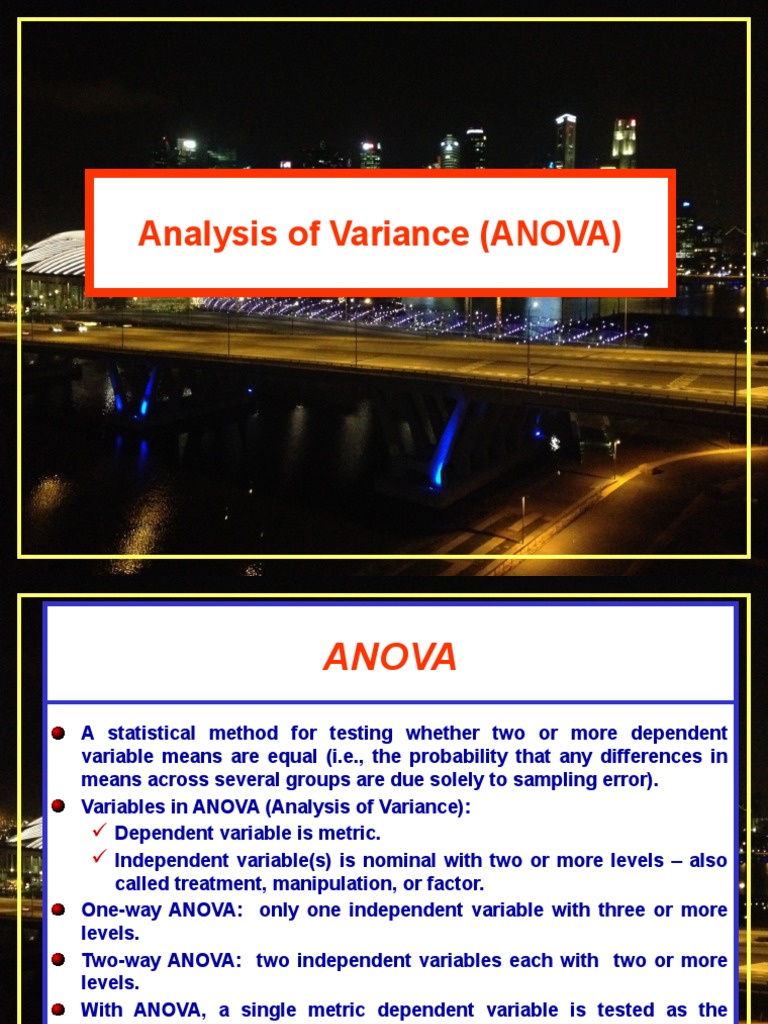 Analysis Of Variance Anova Pdf Analysis Of Variance Statistics