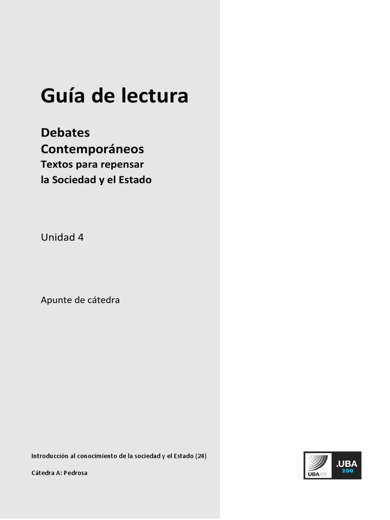 U4. Guía de Lectura Debates | PDF