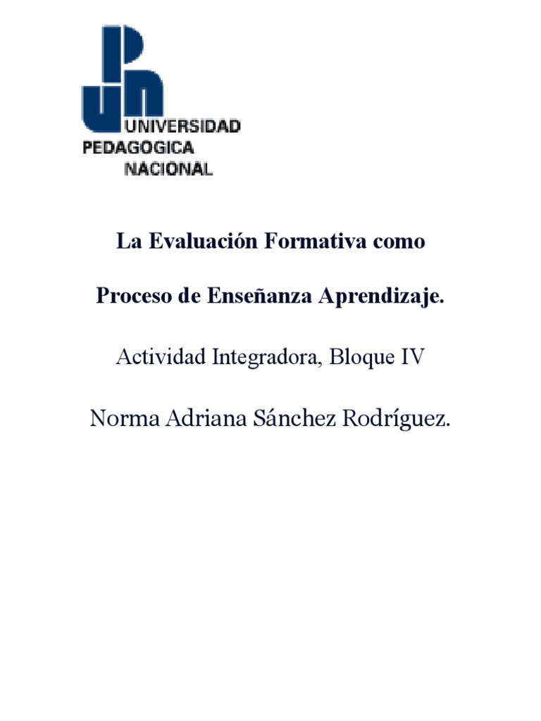 Actividad Integradora Bloque IV | PDF | Evaluación | Aprendizaje