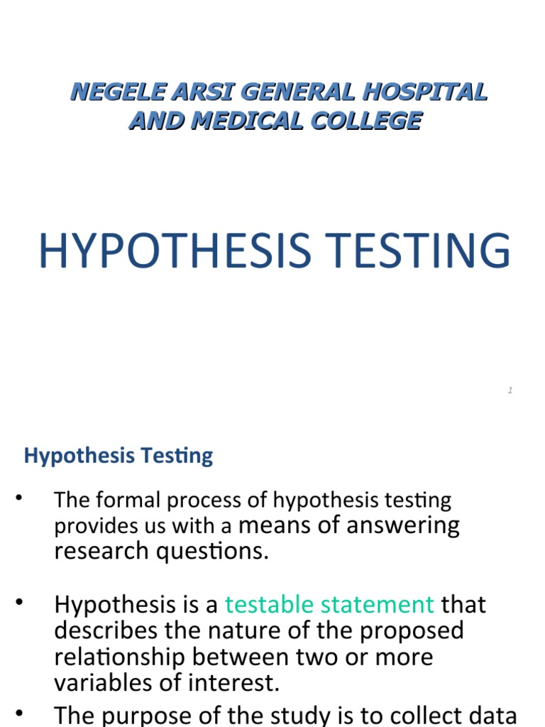 L7-Hypothesis Testing | PDF | P Value | Statistical Hypothesis Testing