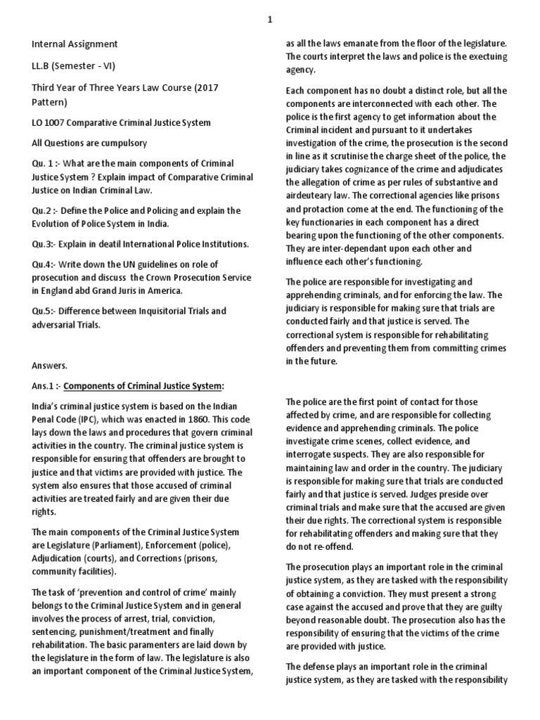 LO 1007 Comparative Criminal Justice System | PDF | Prosecutor | Grand Jury