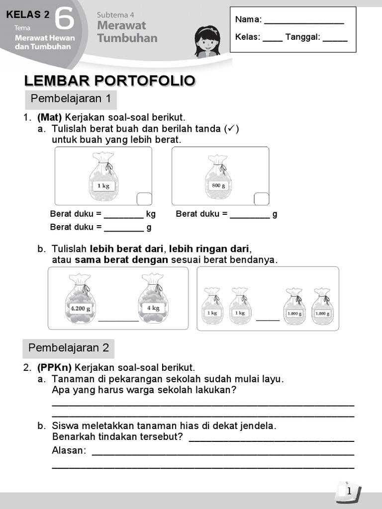 LEMBAR PORTOFOLIO BUPENA 2C Tema 6 Sub 4 | PDF