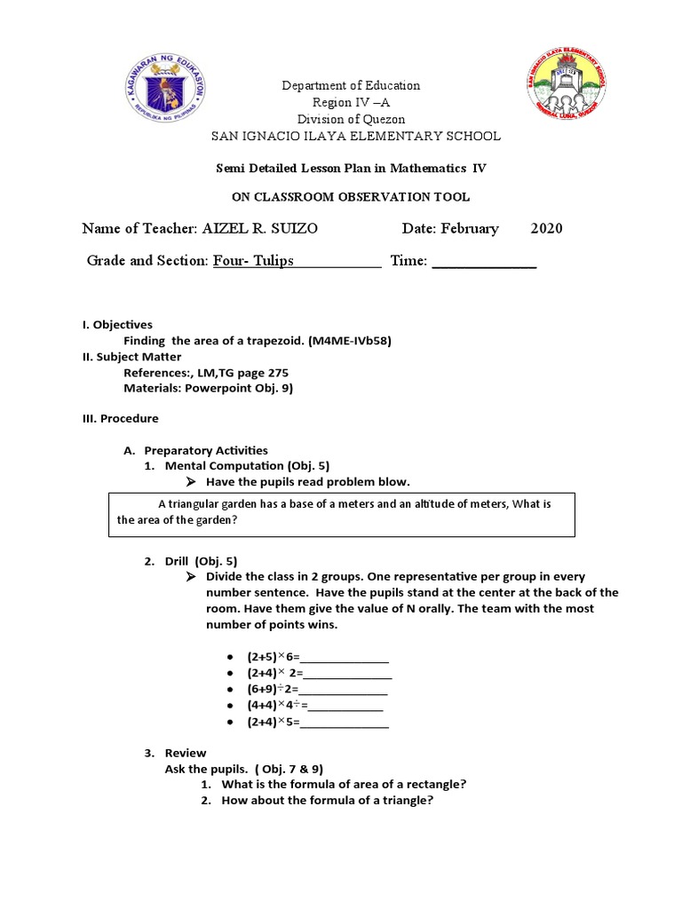 Cot Math 2 | PDF | Area