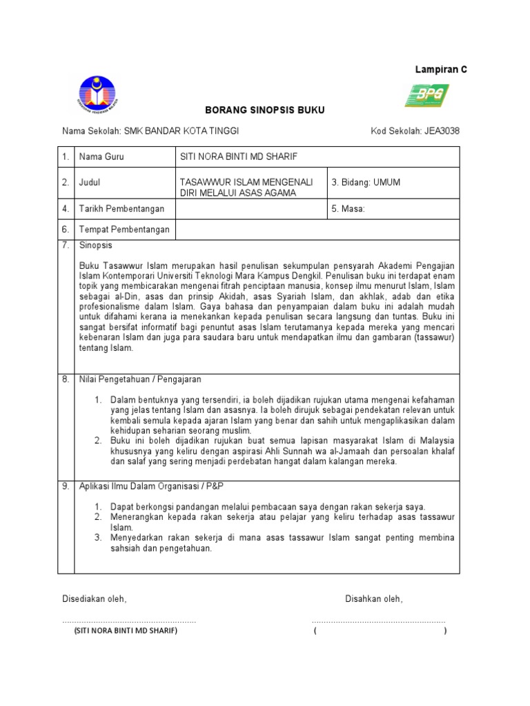 Book Review Sinopsis - Sekolah | PDF