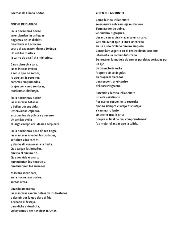 Dos Poemas de Liliana Bodoc | PDF Dos Poemas de Liliana Bodoc | PDF