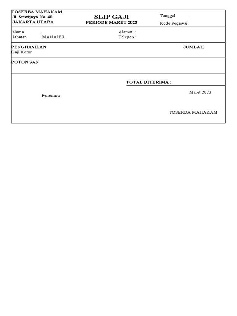 SLIP GAJI | PDF