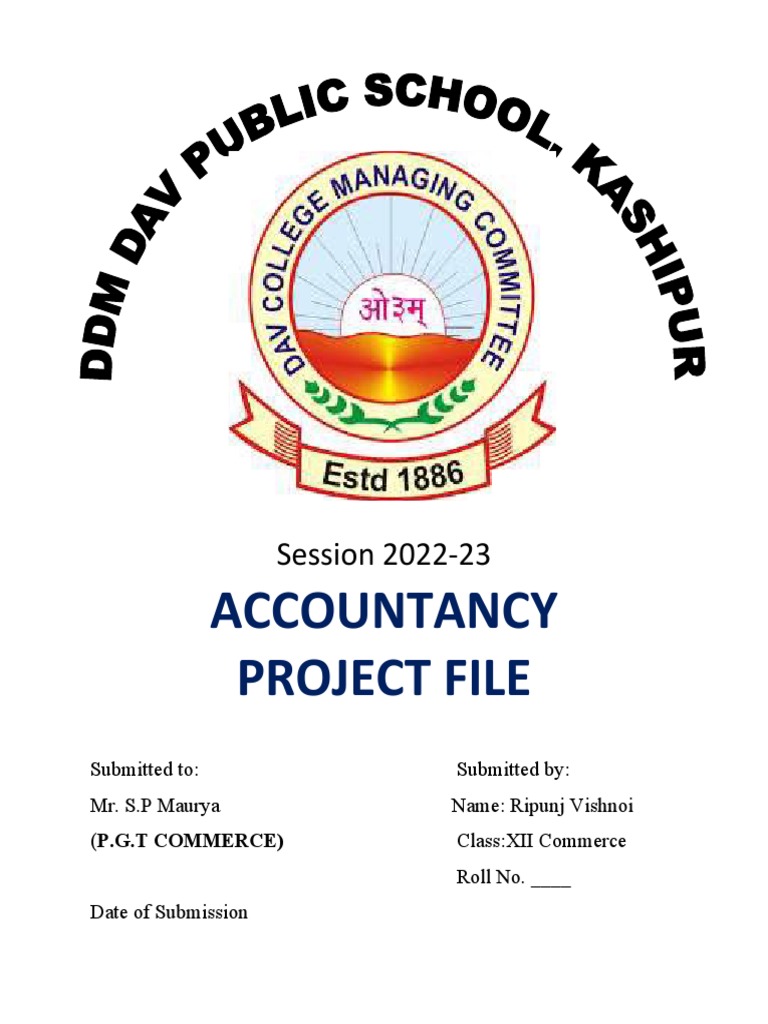 Accountancy Project File: Session 2022-23 | PDF