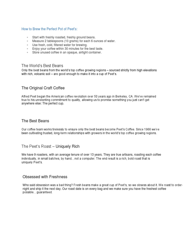Peets+Brewing Instructions | PDF