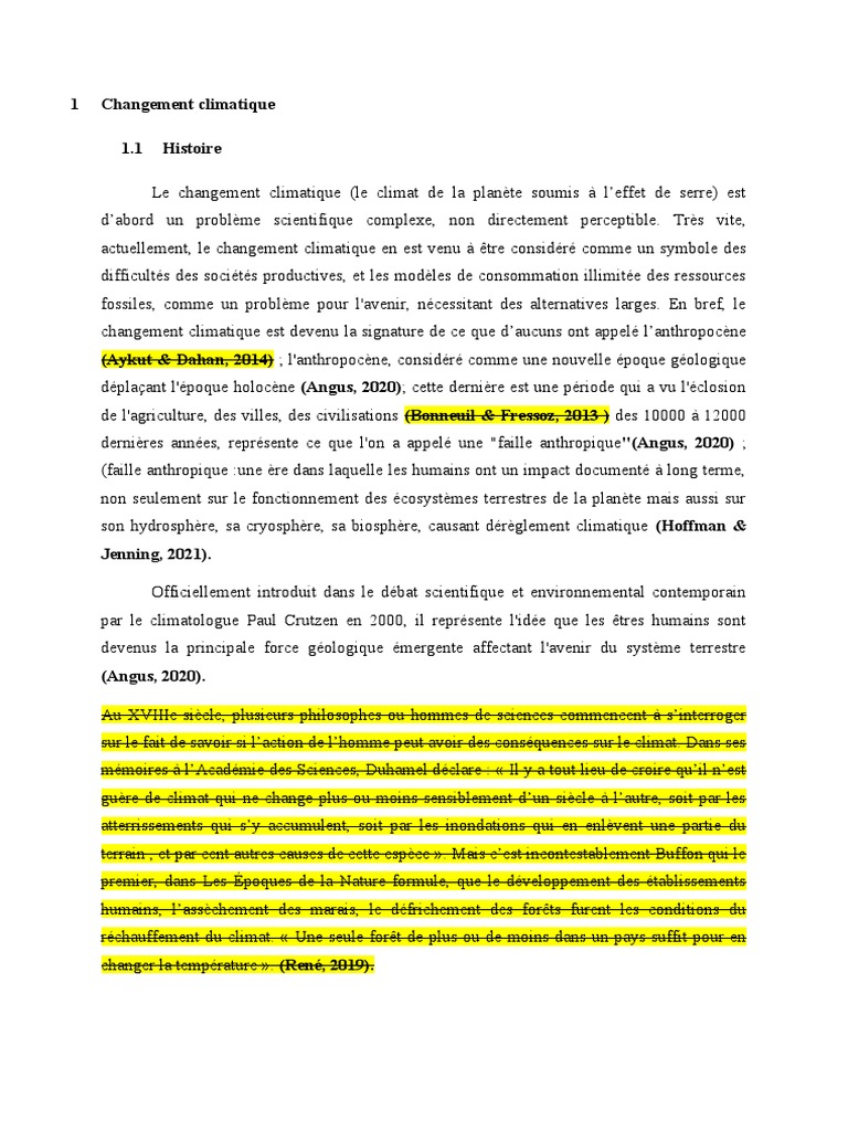 Histoire Du Changement Climatique | PDF | Anthropocène | Changement climatique