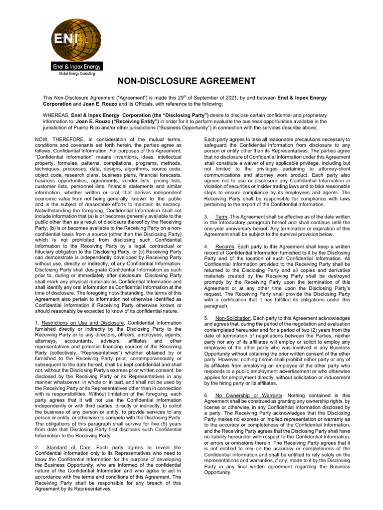 Non-Disclosure Agreement | PDF | Non Disclosure Agreement | Legal Remedy