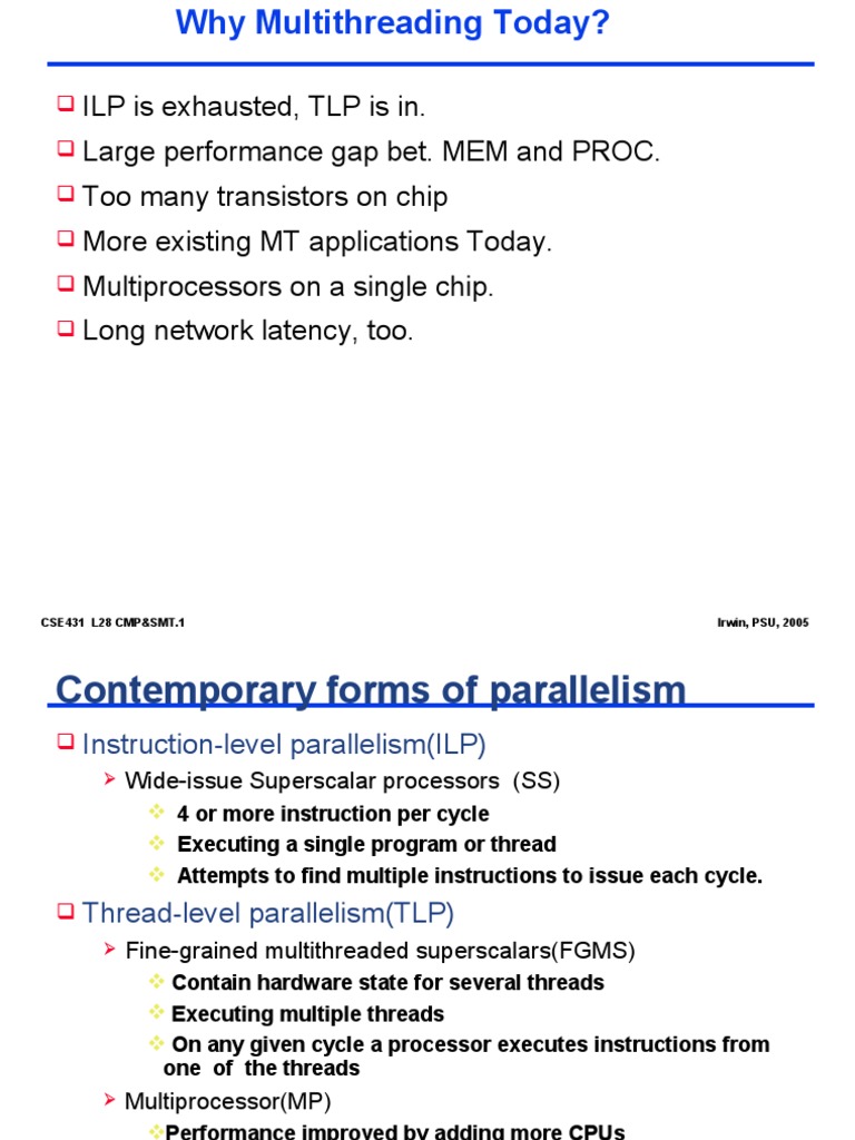 L 4 Multithreading Pdf Central Processing Unit Thread Computing 